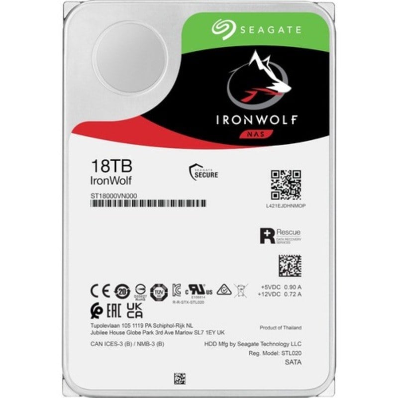 SEAGATE ST18000VN000 Ironwolf Nas 18TB 7.2K RPM SATA-6GBPS 256MB Buffer ...